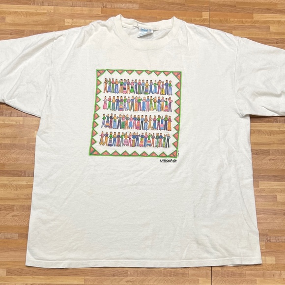 Shirts | Vintage 9s Unicef Rare Graphic Tshirt Size Xl Single Stitch ...
